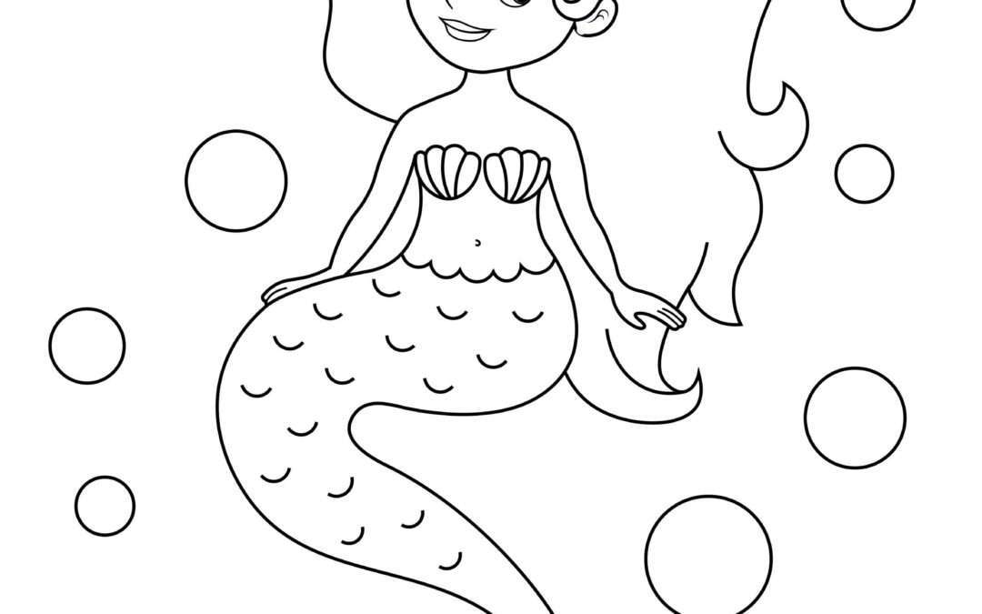 Mermaid And Fish Friends Mermaid Coloring Page - Little Sprout Art ...