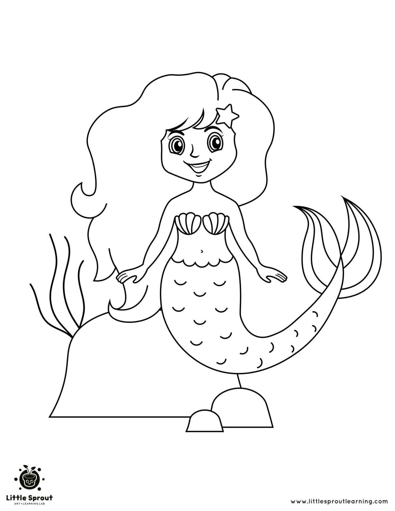 10 Beautiful Mermaid Coloring Pages | Little Sprout Art