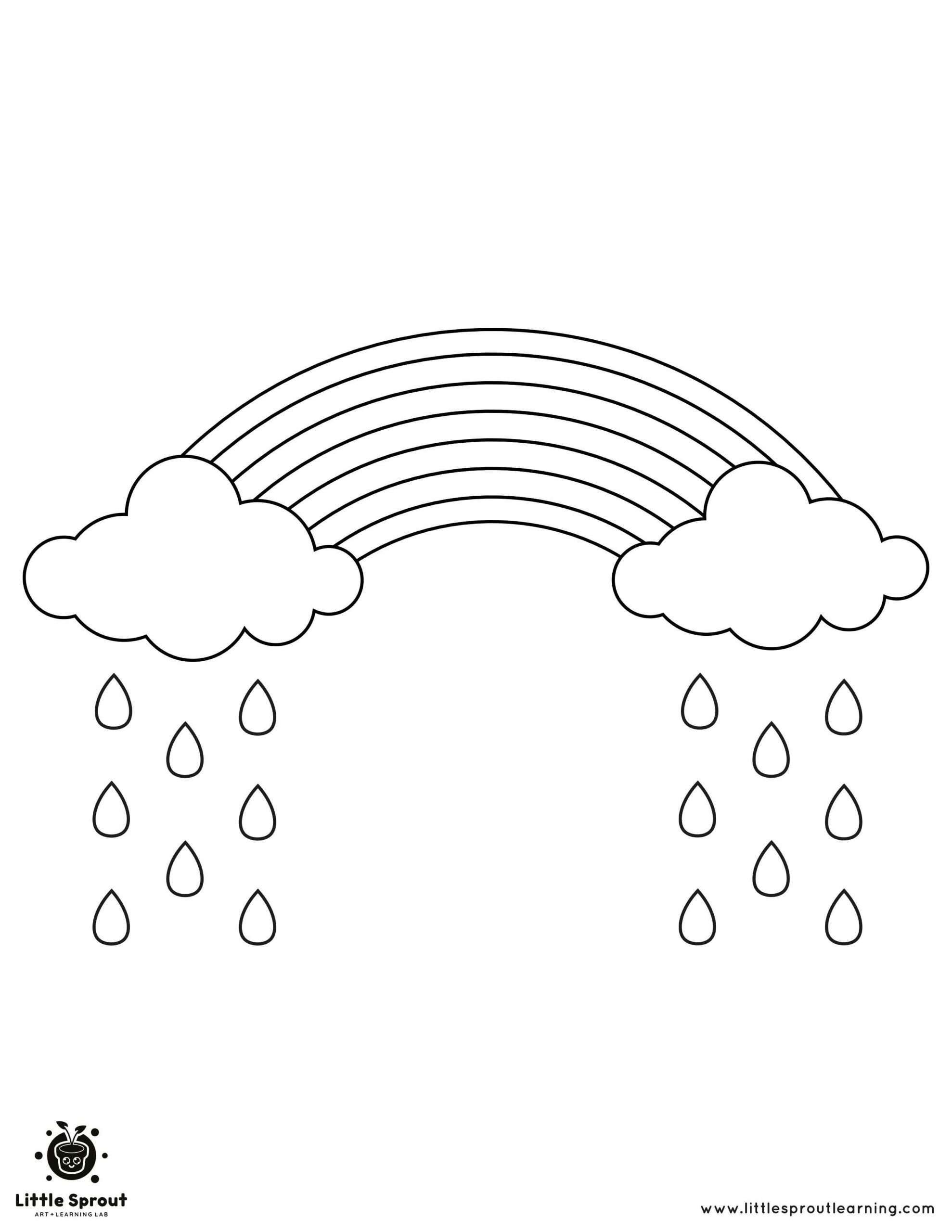 Rainbow And Cloud Coloring Sheet Rainbow And Cloud Coloring Sheet