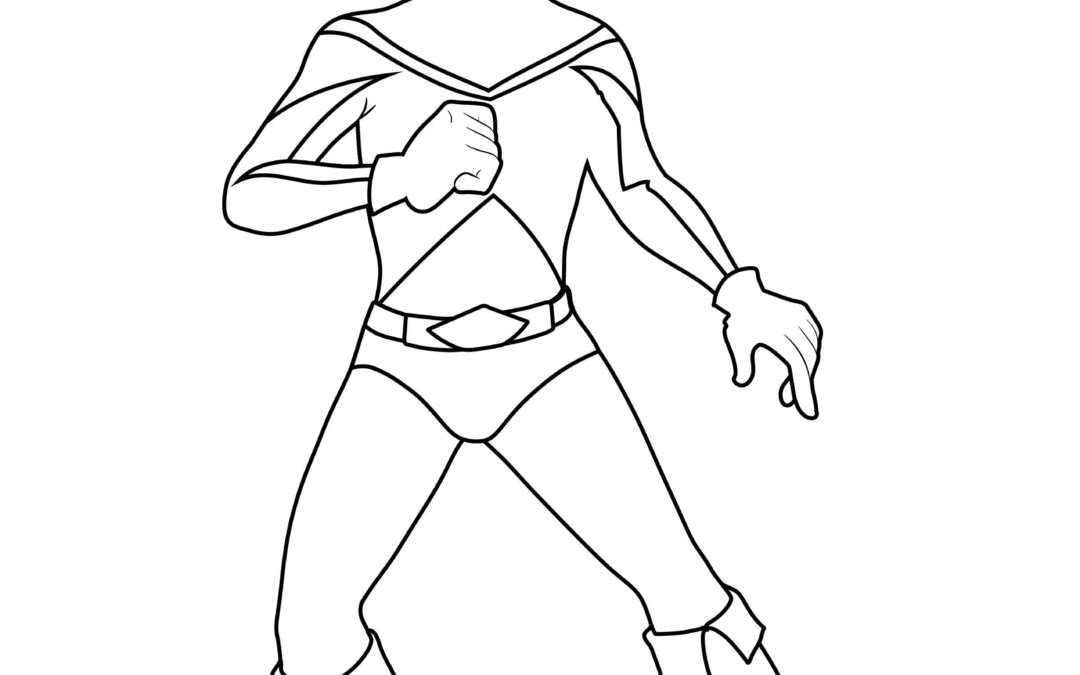 Power Pose Superhero Coloring Page - Little Sprout Art + Learning Lab