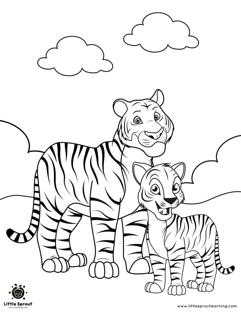 The Best 10 Tiger Coloring Pages | Little Sprout Art