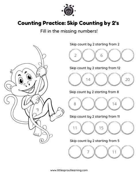 Fill In The Blanks From Various Numbers | Little Sprout Art