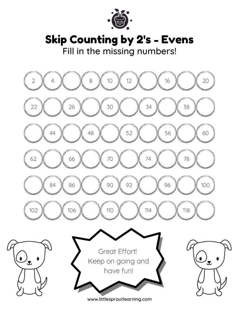 Best 2 Counting Practice Worksheets | Little Sprout Art