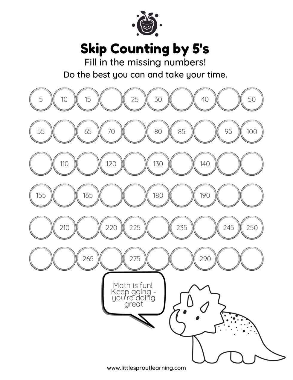 Skip Counting By 5’s | Little Sprout Art + Learning Lab