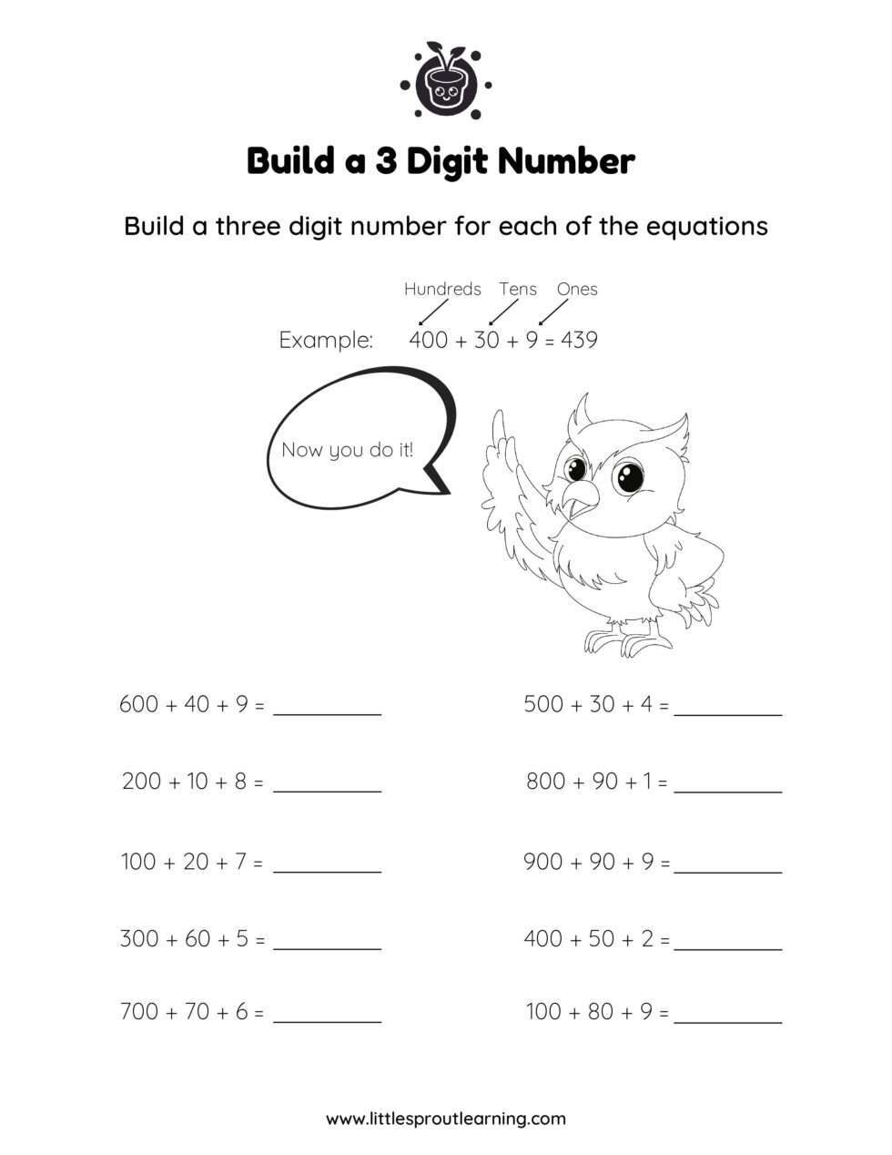 Build A 3 Digit Number Little Sprout Art Learning Lab Build A 3 Digit Number Little Sprout Art Learning Lab