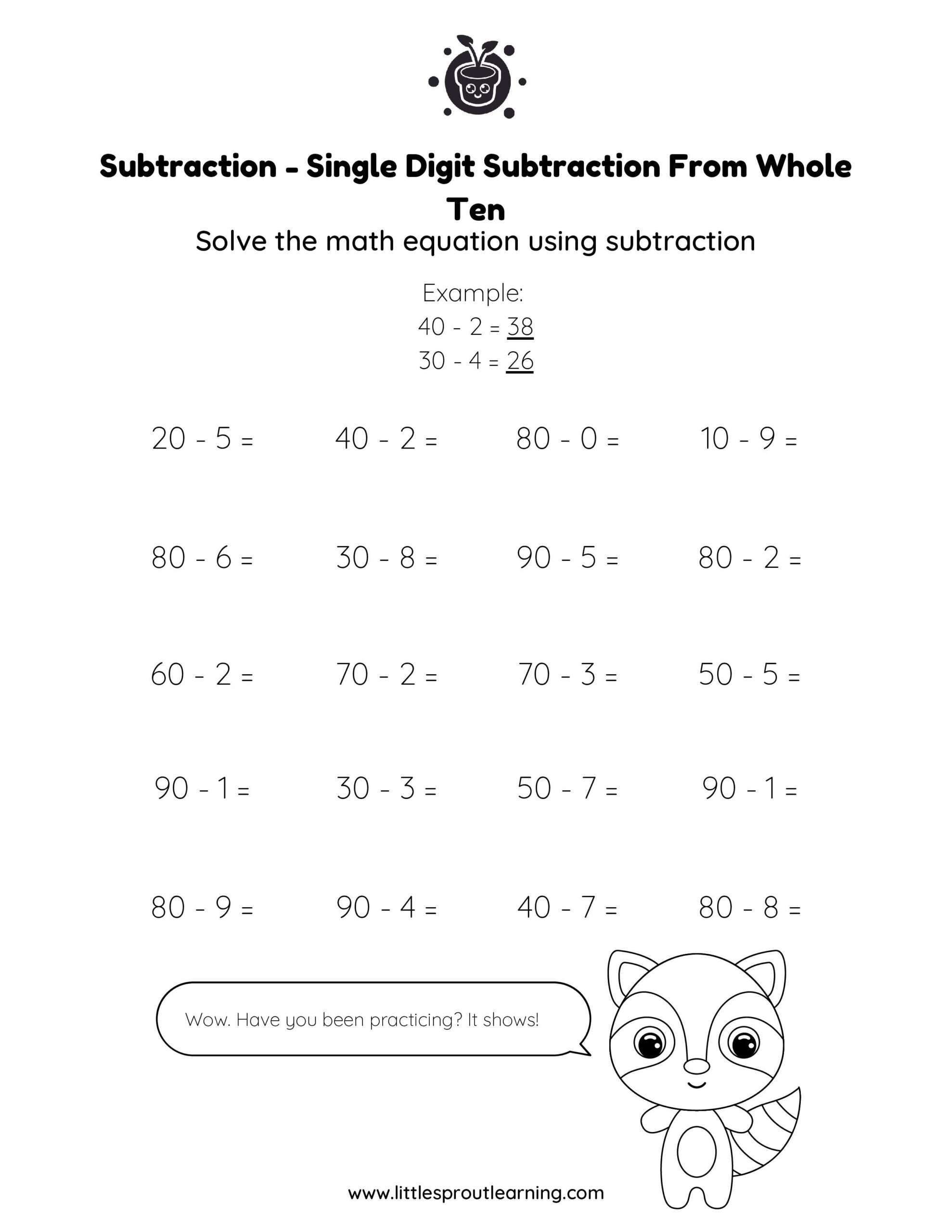 Best Grade 2 Subtraction Worksheets Little Sprout Art Best Grade 2 Subtraction Worksheets Little Sprout Art