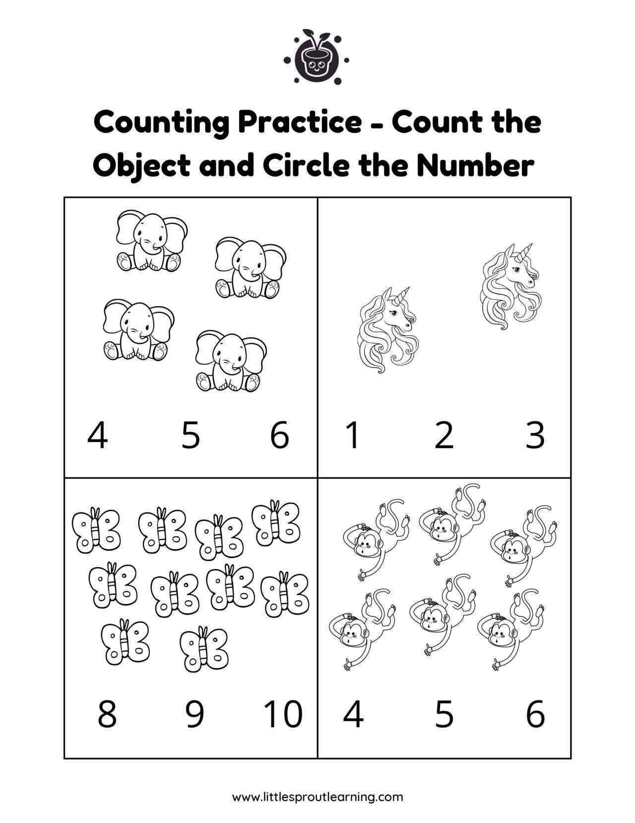 Counting Practice Worksheet Count With Objects Counting Practice Worksheet Count With Objects