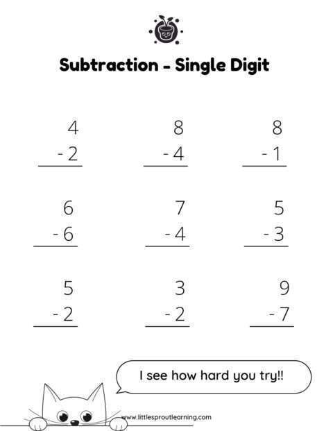 The Best 3 Kindergarten Subtraction Worksheets