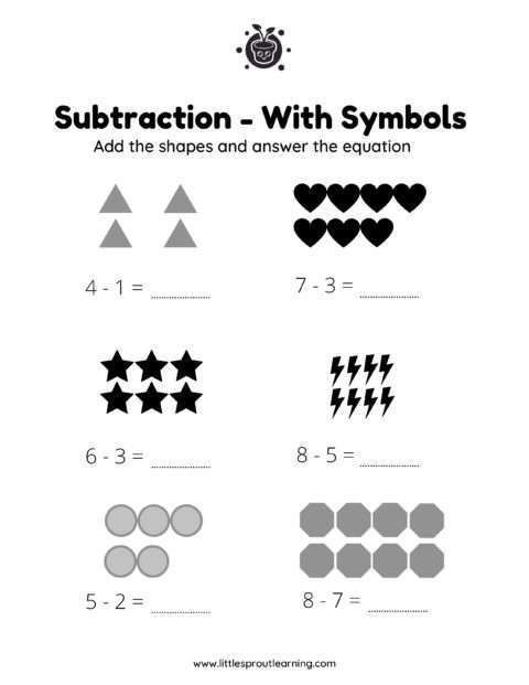 Best Subtraction With Symbols | Little Sprout Art