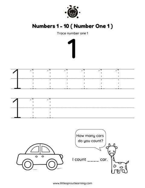 Numbers Counting And Writing Practice | Little Sprout Art