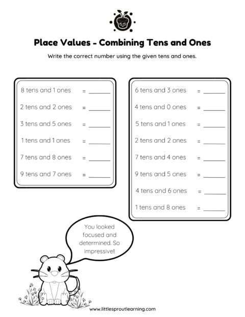 Best Place Value Math Worksheets - Little Sprout Art + Learning Lab