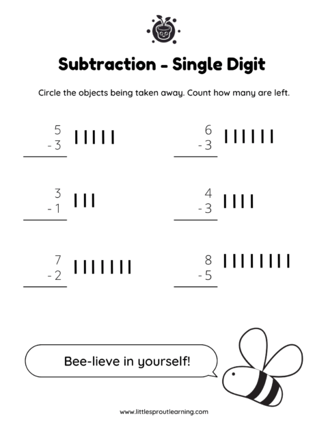 Good Subtraction With Symbols | Little Sprout Art