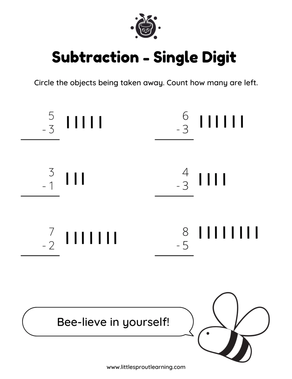 Good Subtraction With Symbols | Little Sprout Art