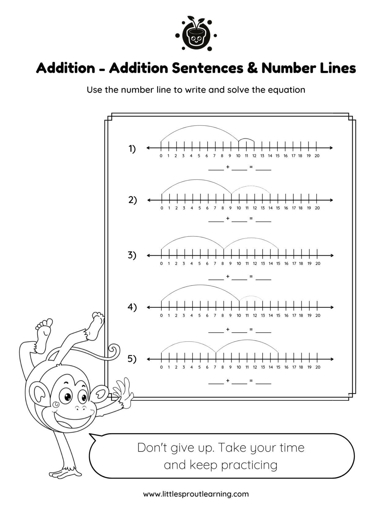 Grade 1: Addition Worksheets - Little Sprout Art + Learning Lab