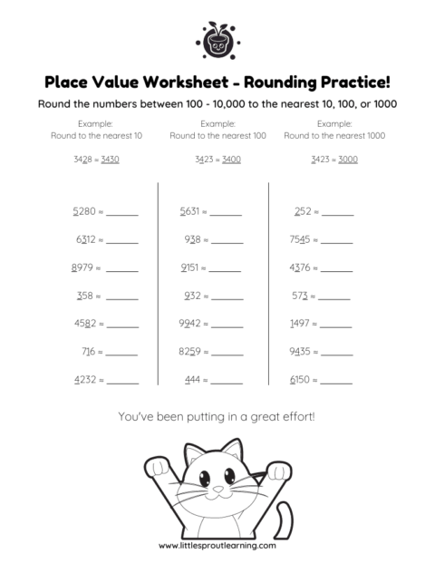 Grade 3 Place Value Worksheets - Little Sprout Art + Learning Lab