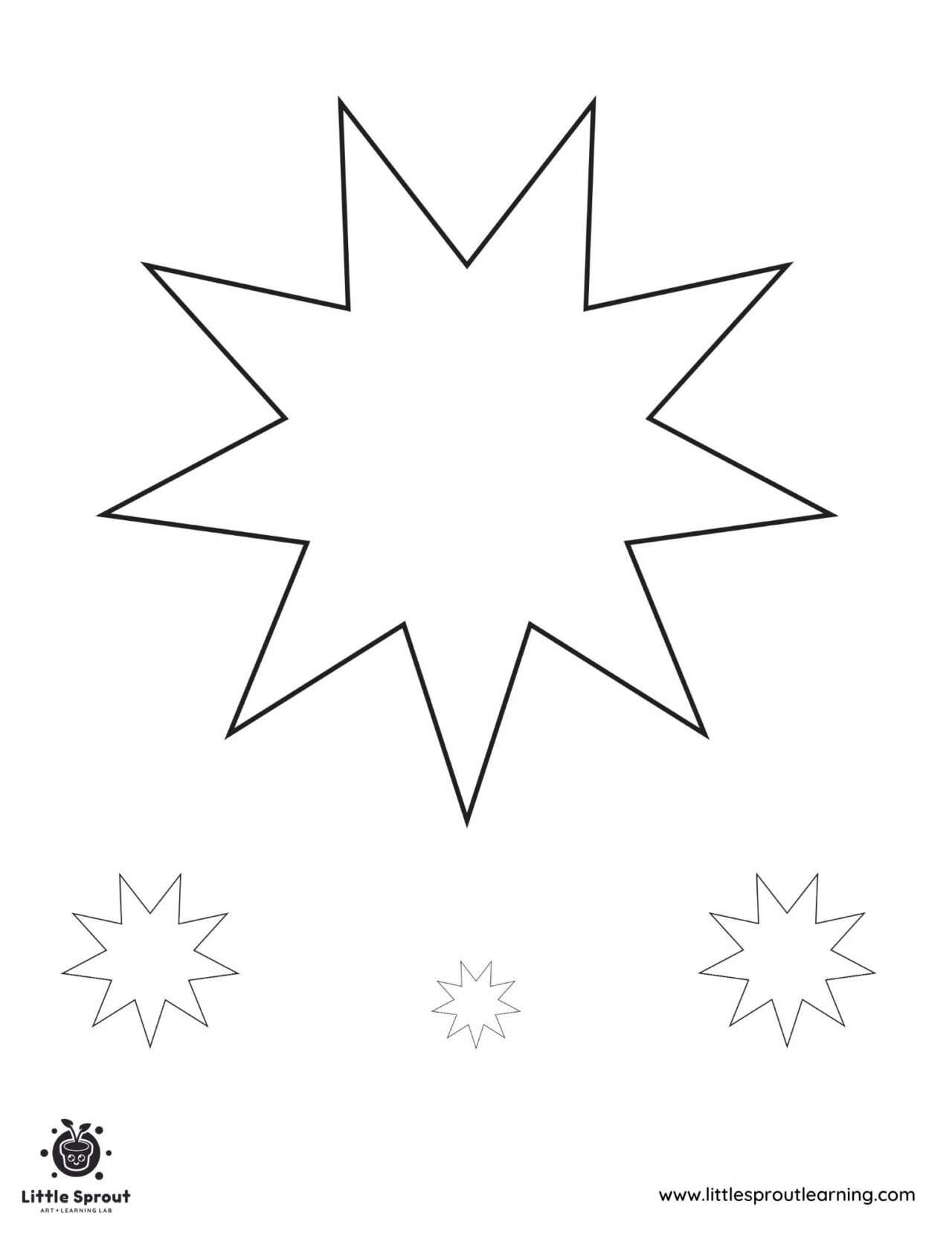 Best 10 Star Coloring Pages | Little Sprout Art