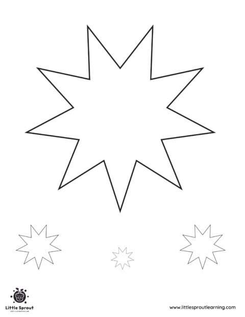 9 Pointed Star Coloring Page | Little Sprout Art