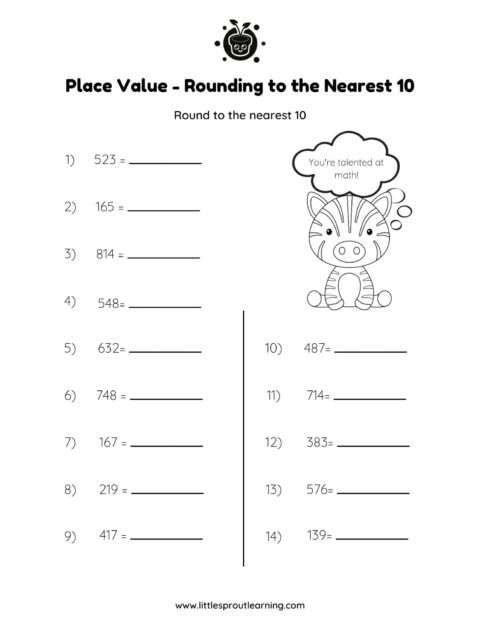 Grade 4 Place Value Worksheets - Little Sprout Art + Learning Lab
