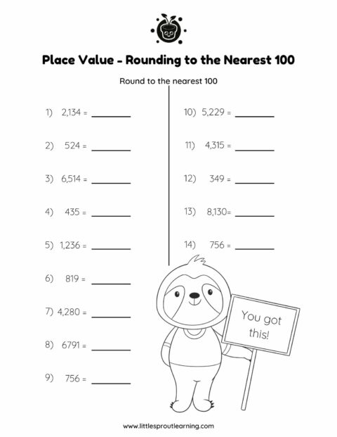 Rounding To The Nearest 100 | Little Sprout Art