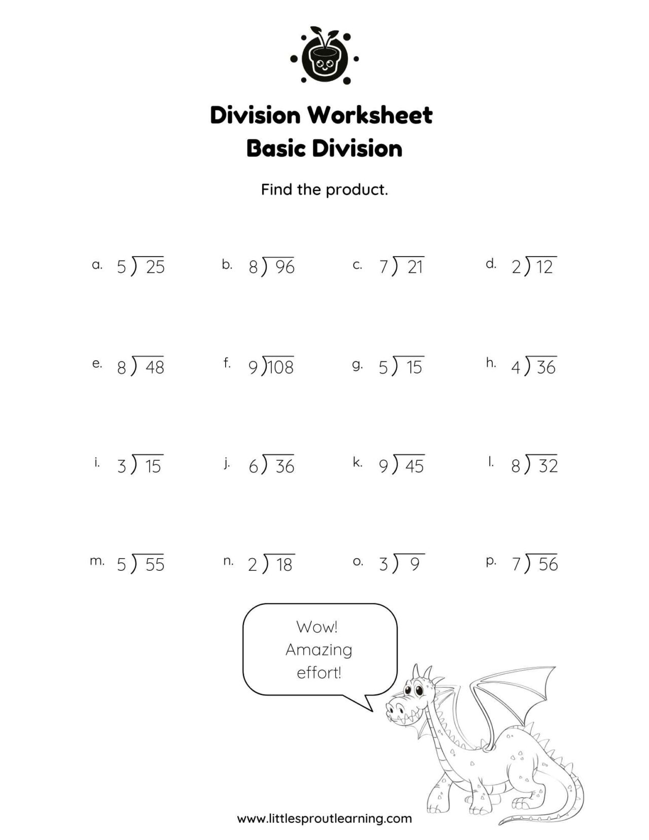 Long Division Worksheet Dividing With Numbers 1 10 Little Sprout Long Division Worksheet Dividing With Numbers 1 10 Little Sprout