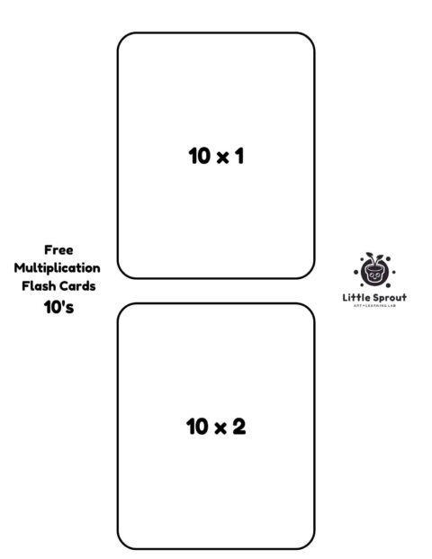 Free Printable Multiplication Flash Cards - Little Sprout Art ...