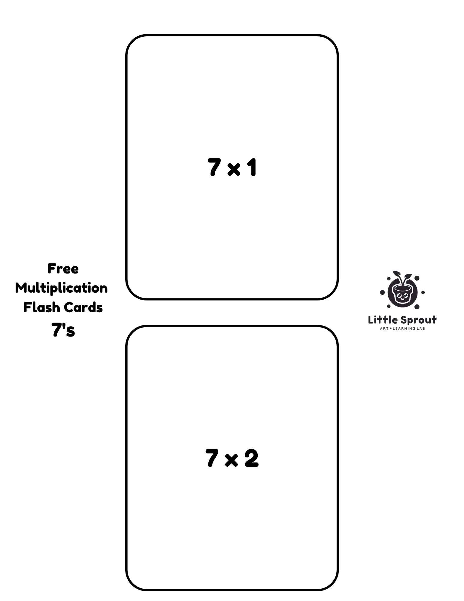 Multiplication Flash Cards By 7 For Numbers 1 12