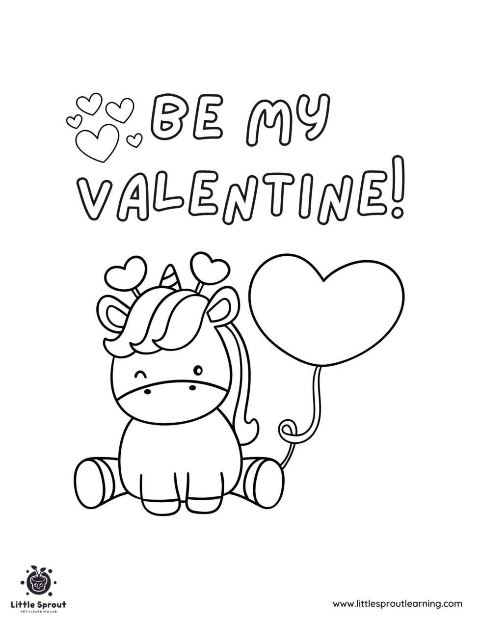 Be My Valentine Coloring Page - Little Sprout