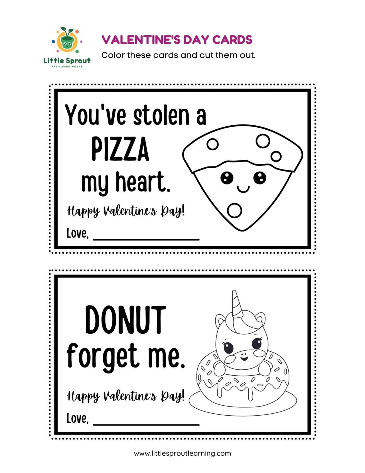 Valentine's Day Card Printables - Little Sprout Art + Learning Lab