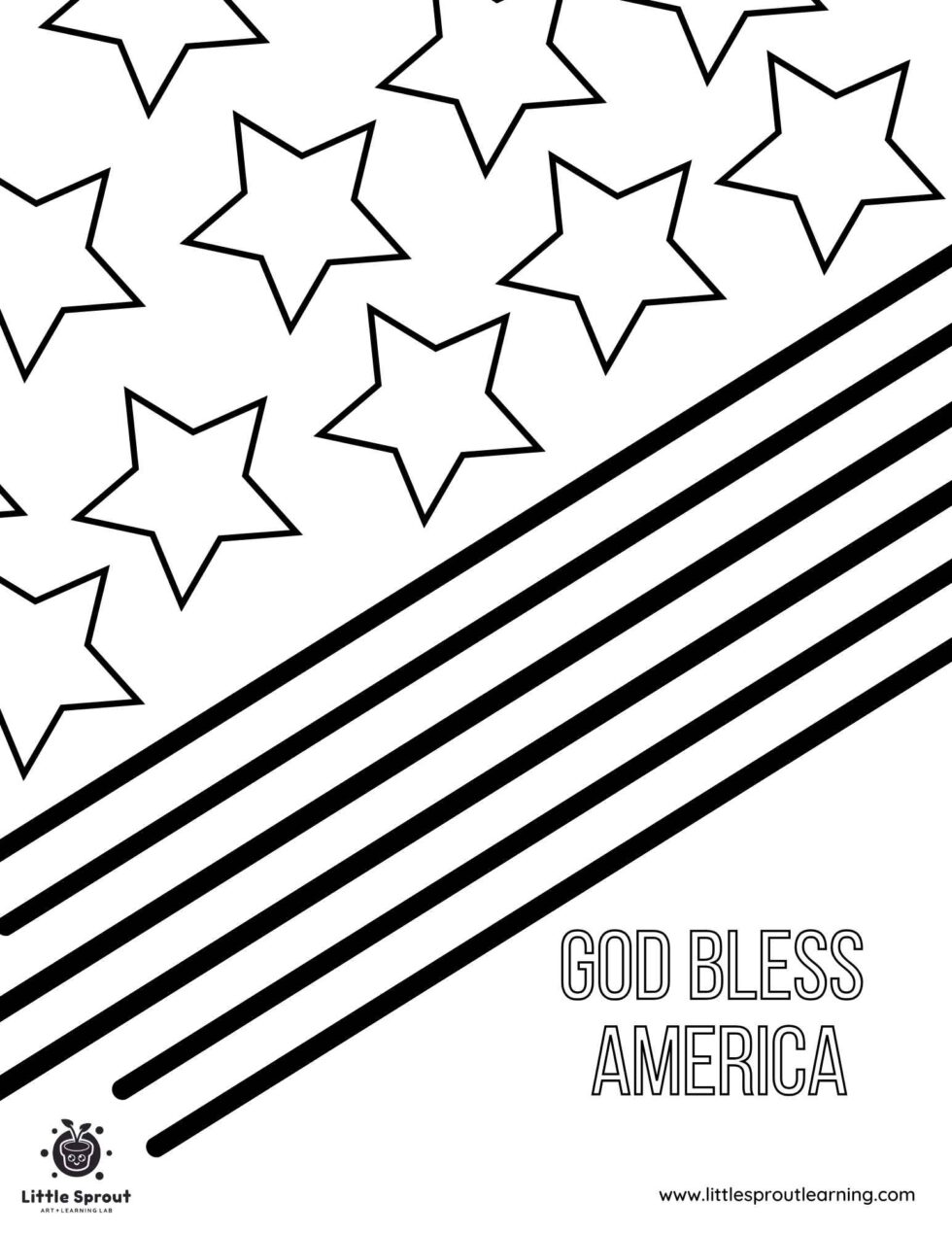 Best 10 American Flag Coloring Pages | Little Sprout