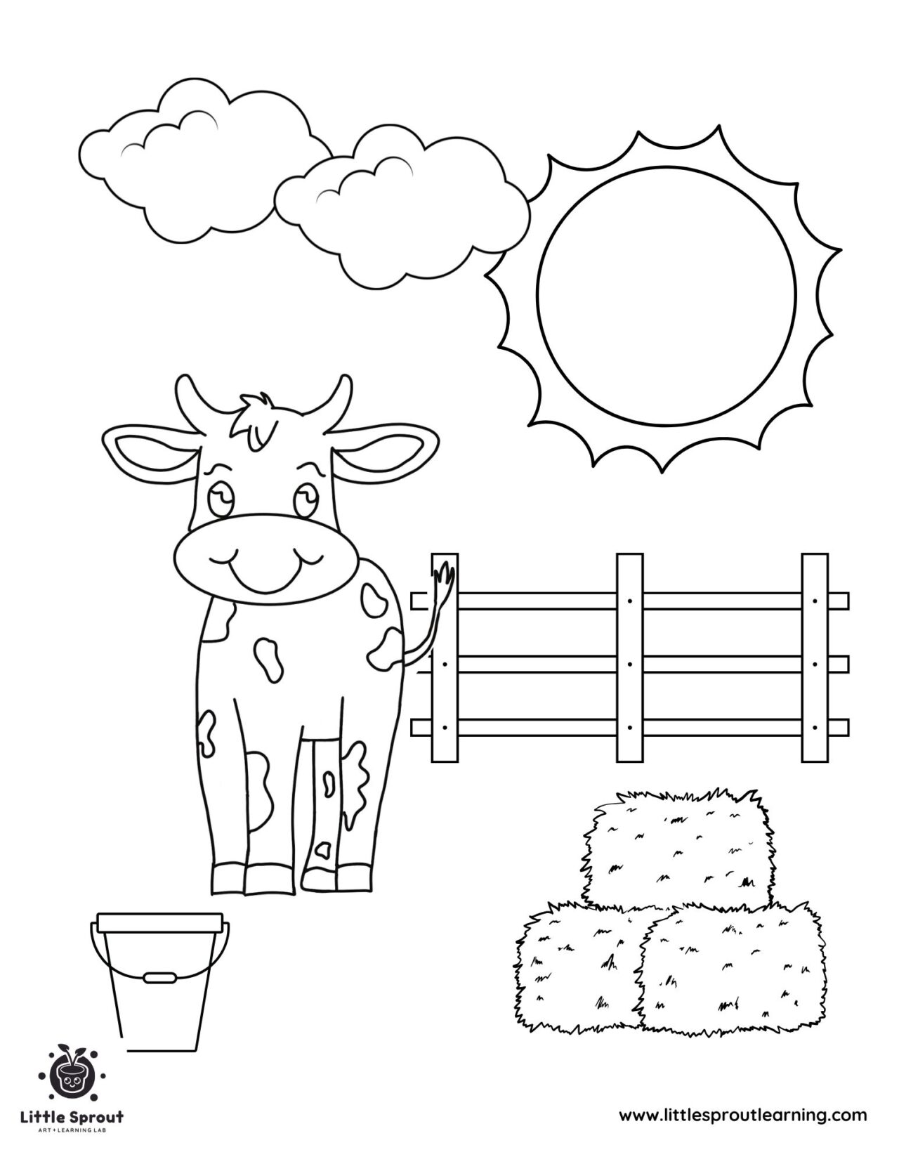 Top 30 Cow Coloring Pages - Little Sprout Art + Learning Lab