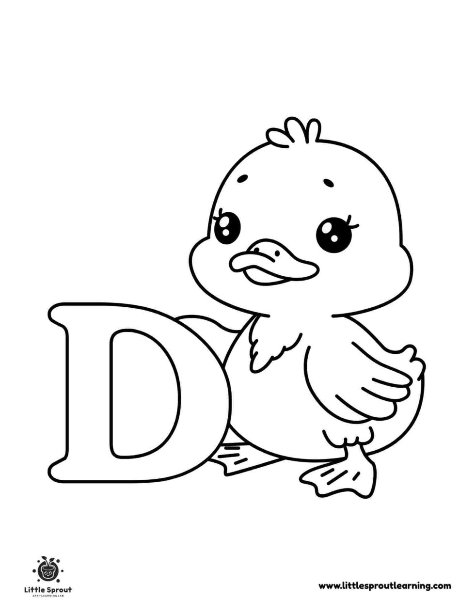 D Is For Duck Alphabet Coloring Page - Little Sprout Art + Learning Lab