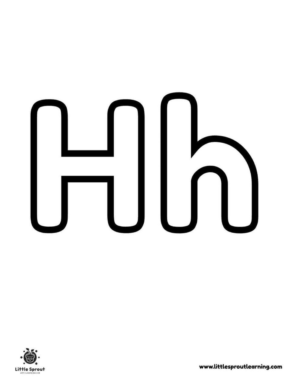 Letter H Coloring Page - Little Sprout Art + Learning Lab