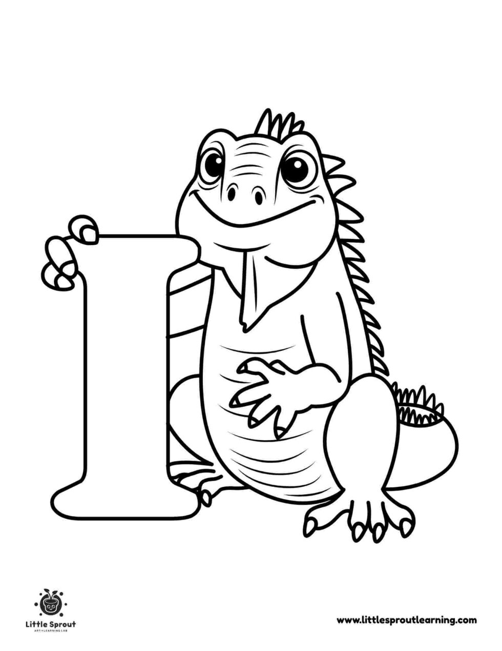 I Is For Iguana Alphabet Coloring Page - Little Sprout Art + Learning Lab