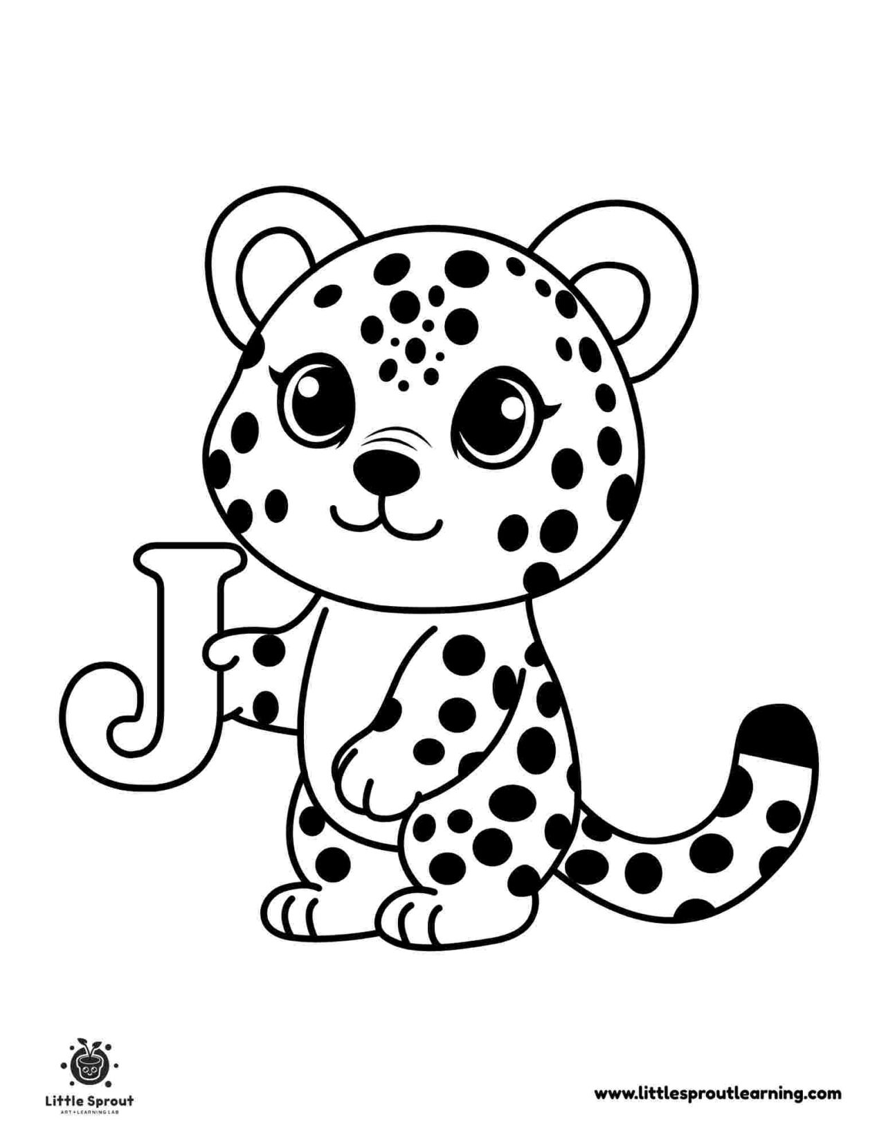 J Is For Jaguar Alphabet Coloring Page - Little Sprout Art + Learning Lab
