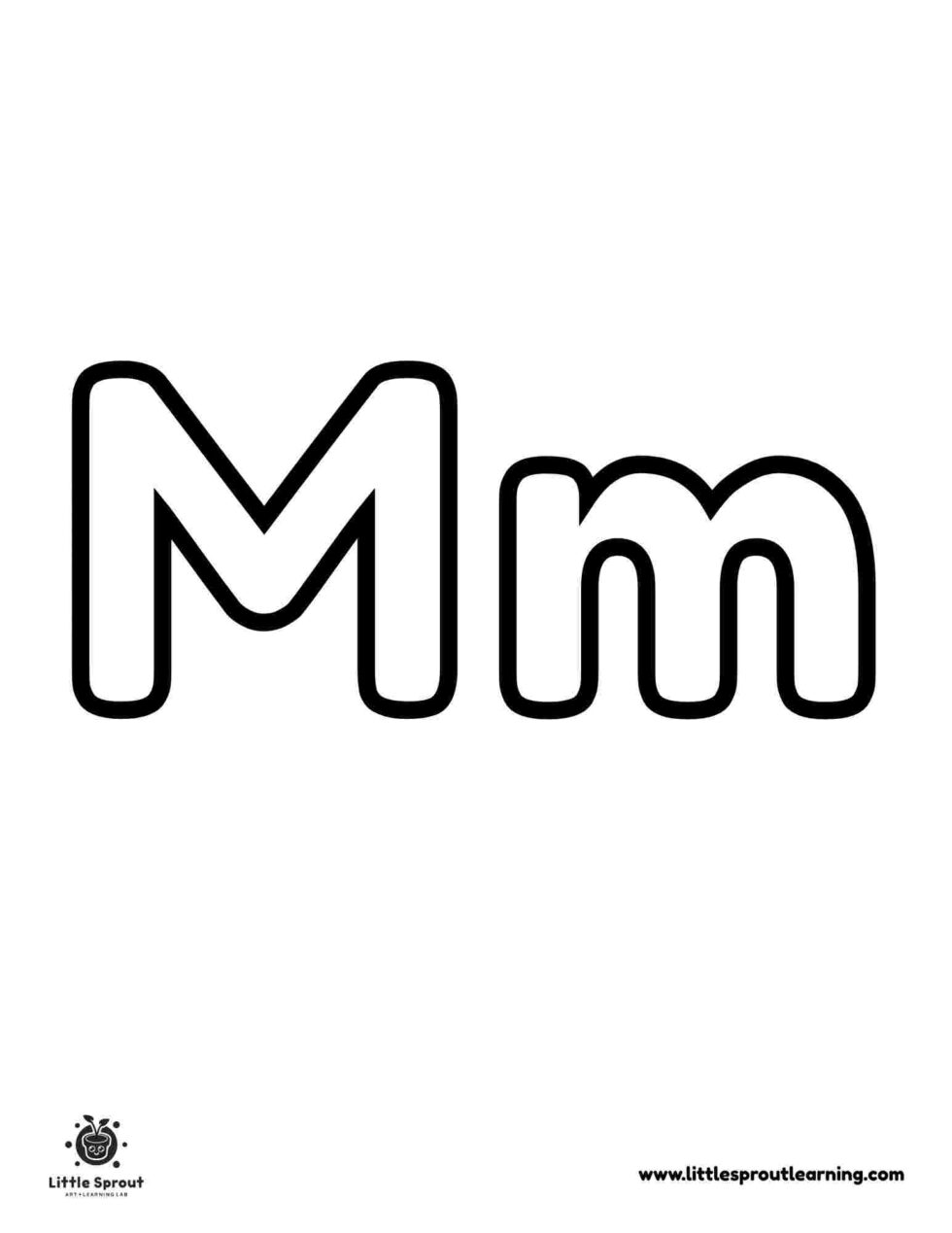 Letter M Coloring Page - Little Sprout Art + Learning Lab