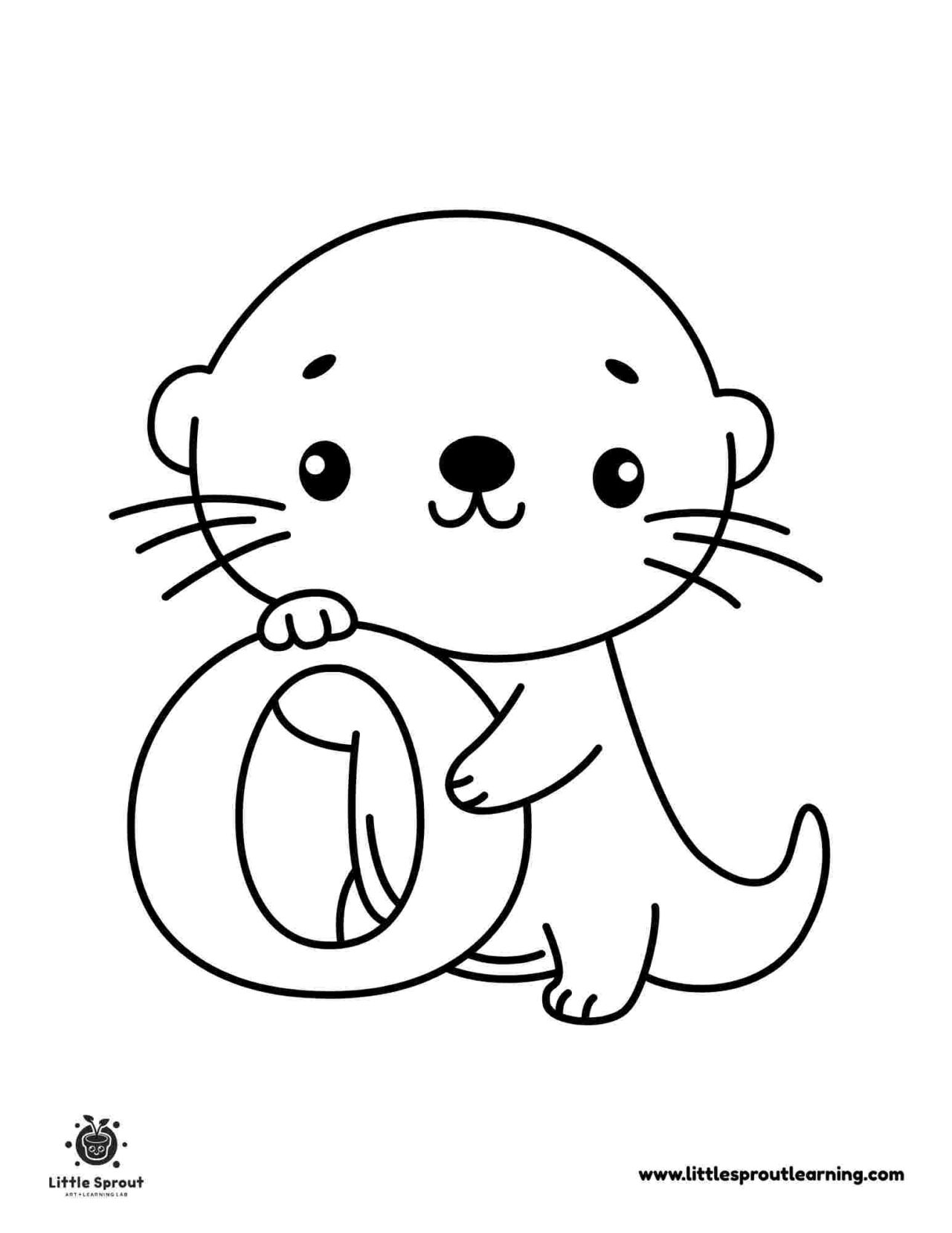 O Is For Otter Alphabet Coloring Page - Little Sprout Art + Learning Lab