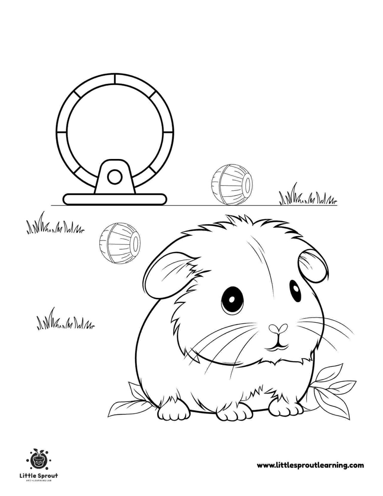 Printable Hamster Coloring Page - Little Sprout Art + Learning Lab