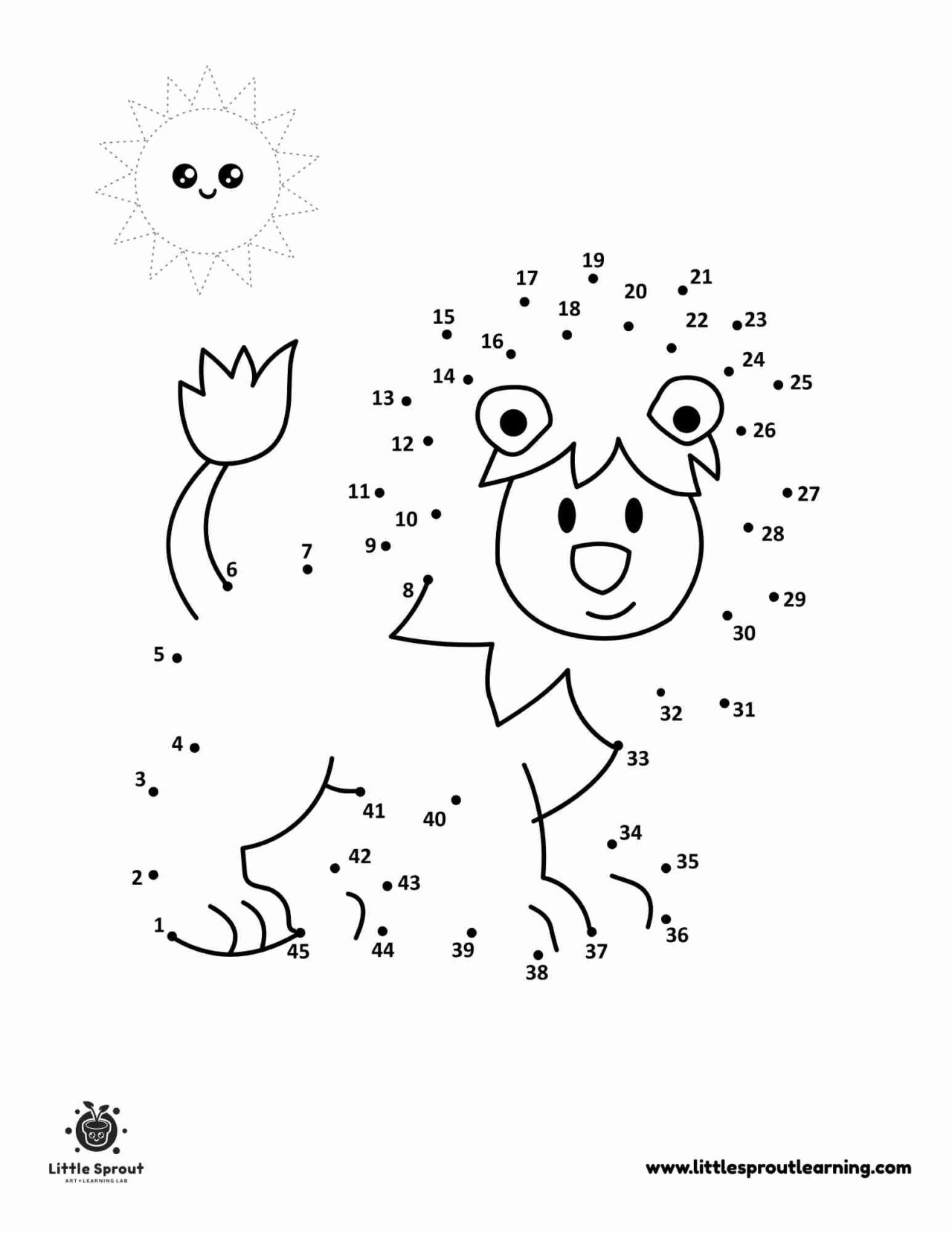Trace By Number Lion Coloring Page - Little Sprout Art + Learning Lab
