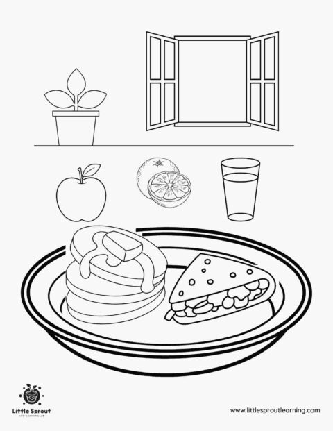 25 Free Food Coloring Pages To Print – Fun, Healthy, And Cute! - Little ...