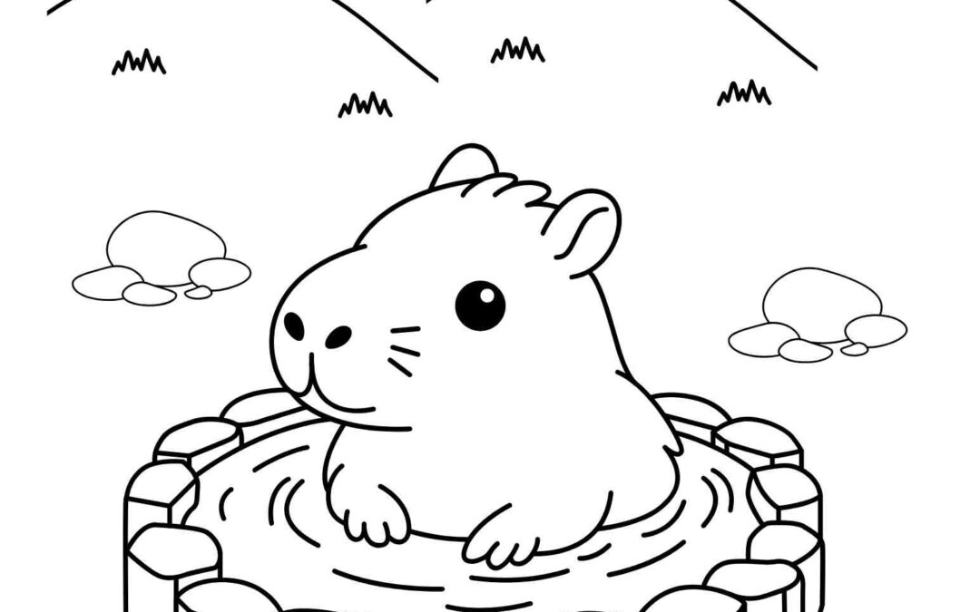 Group Of Capybaras Coloring Page - Little Sprout Art + Learning Lab