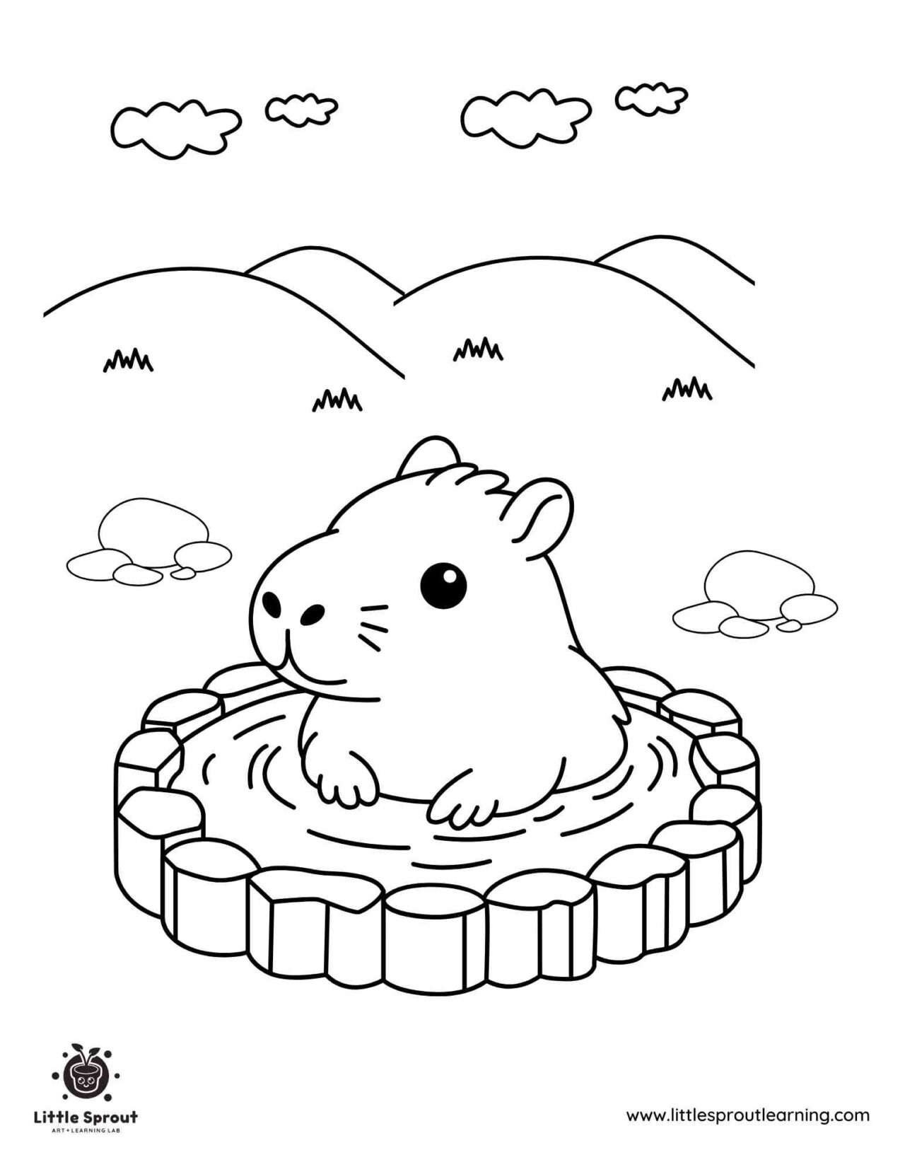 20 Free Capybara Coloring Sheets For Children - Little Sprout Art ...