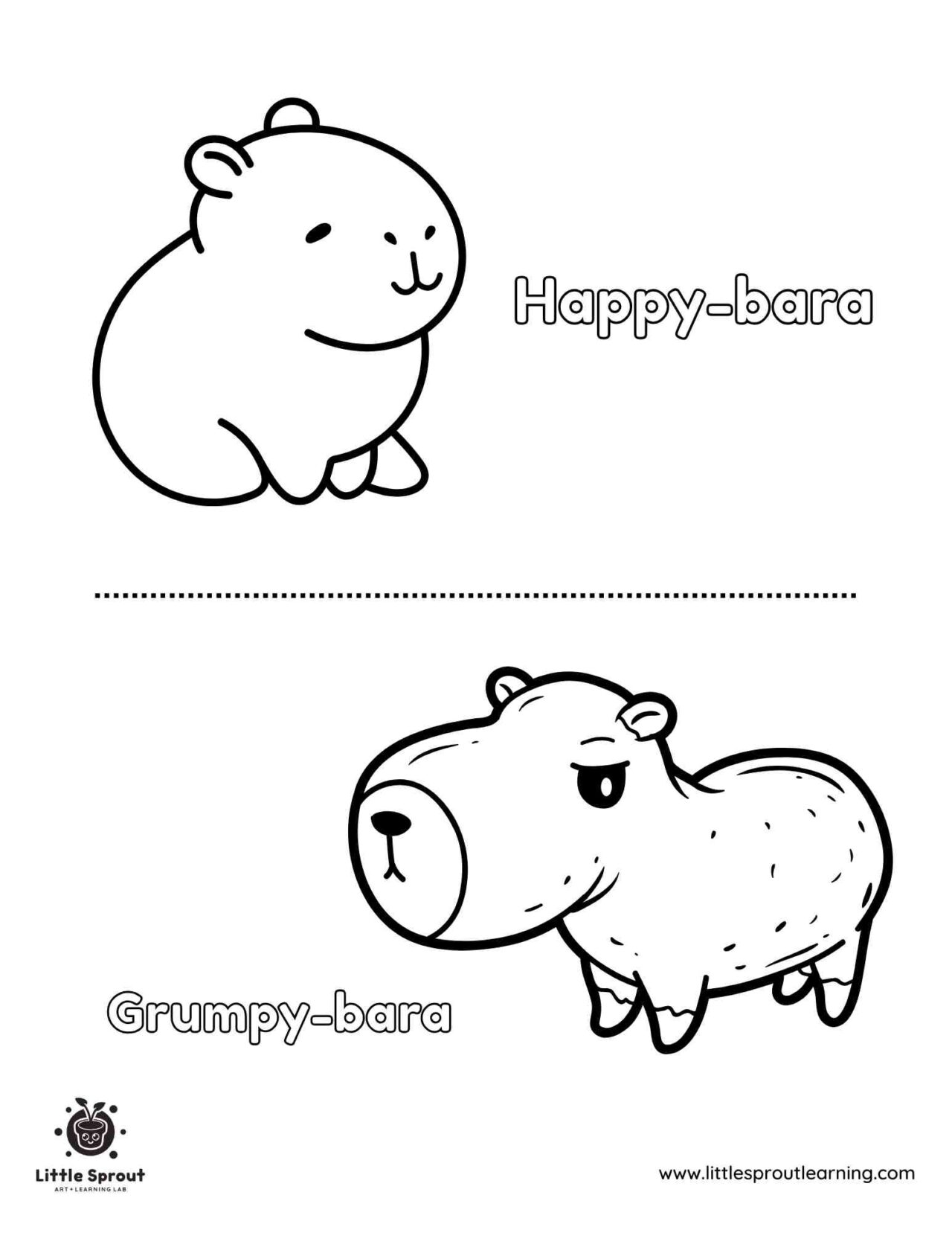 20 Free Capybara Coloring Sheets For Children - Little Sprout Art ...