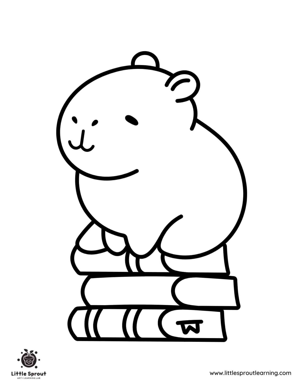 Kawaii Capybara Coloring Page - Little Sprout Art + Learning Lab