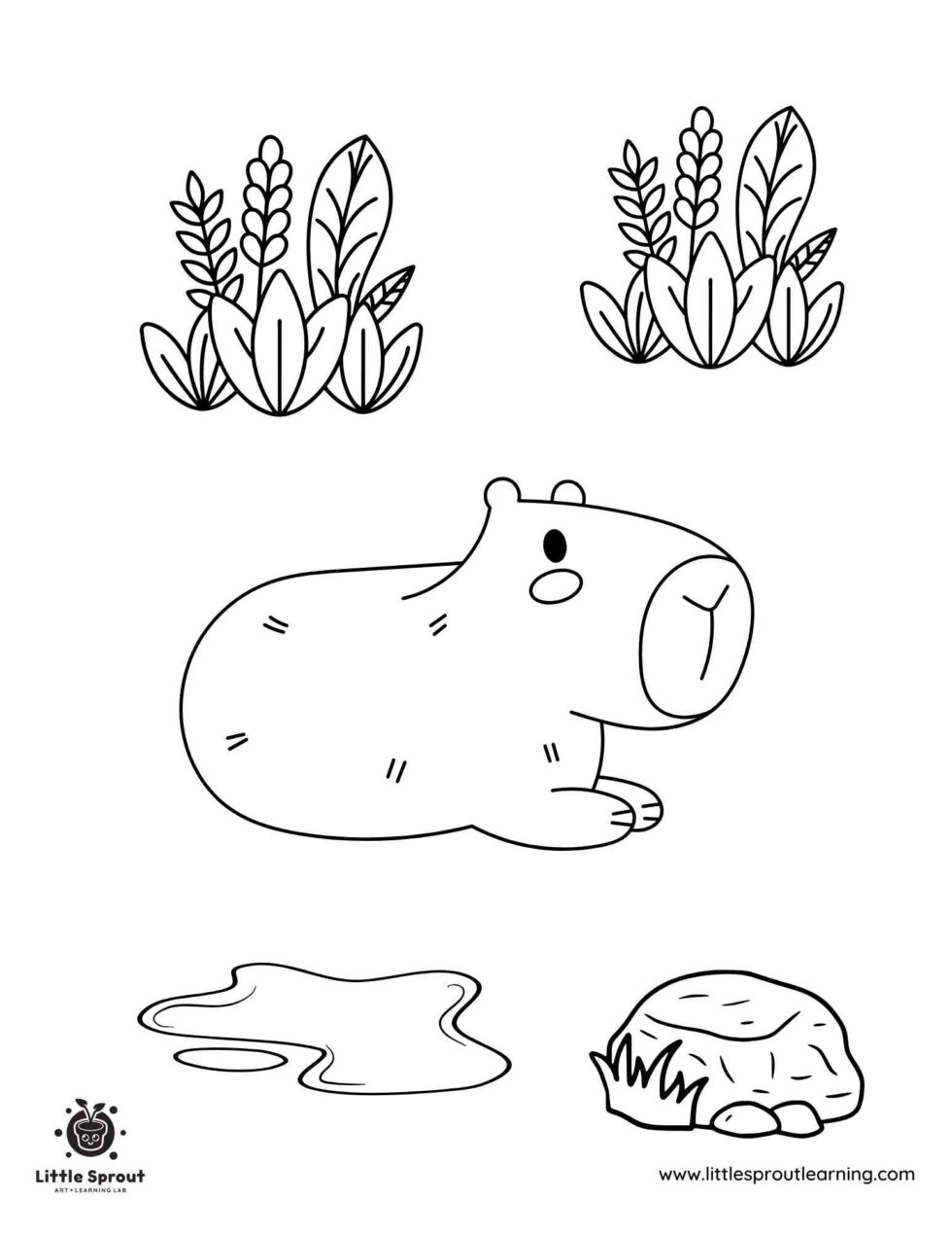 20 Free Capybara Coloring Sheets For Children - Little Sprout Art ...
