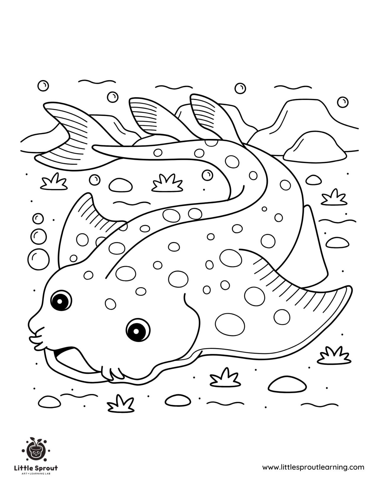 Angel Shark Coloring Page - Little Sprout Art + Learning Lab