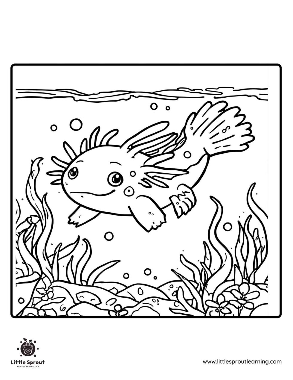20 Free Axolotl Coloring Pages | Creative Amphibian Activities For Kids ...