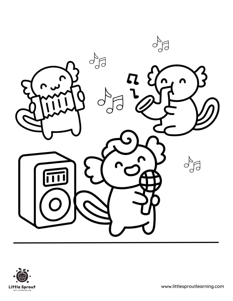 20 Free Axolotl Coloring Pages | Creative Amphibian Activities For Kids ...