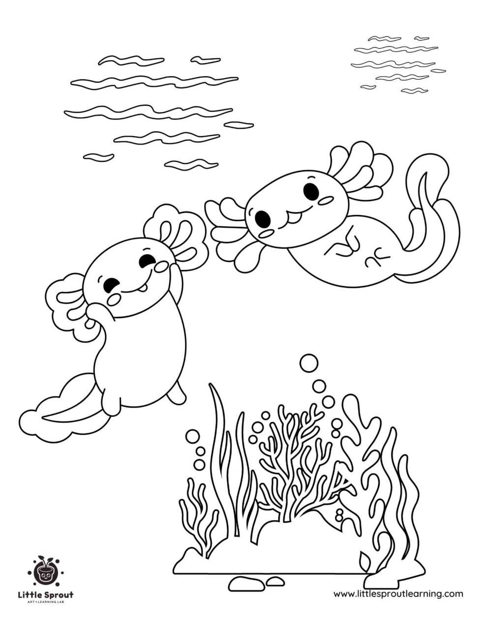 20 Free Axolotl Coloring Pages | Creative Amphibian Activities For Kids ...