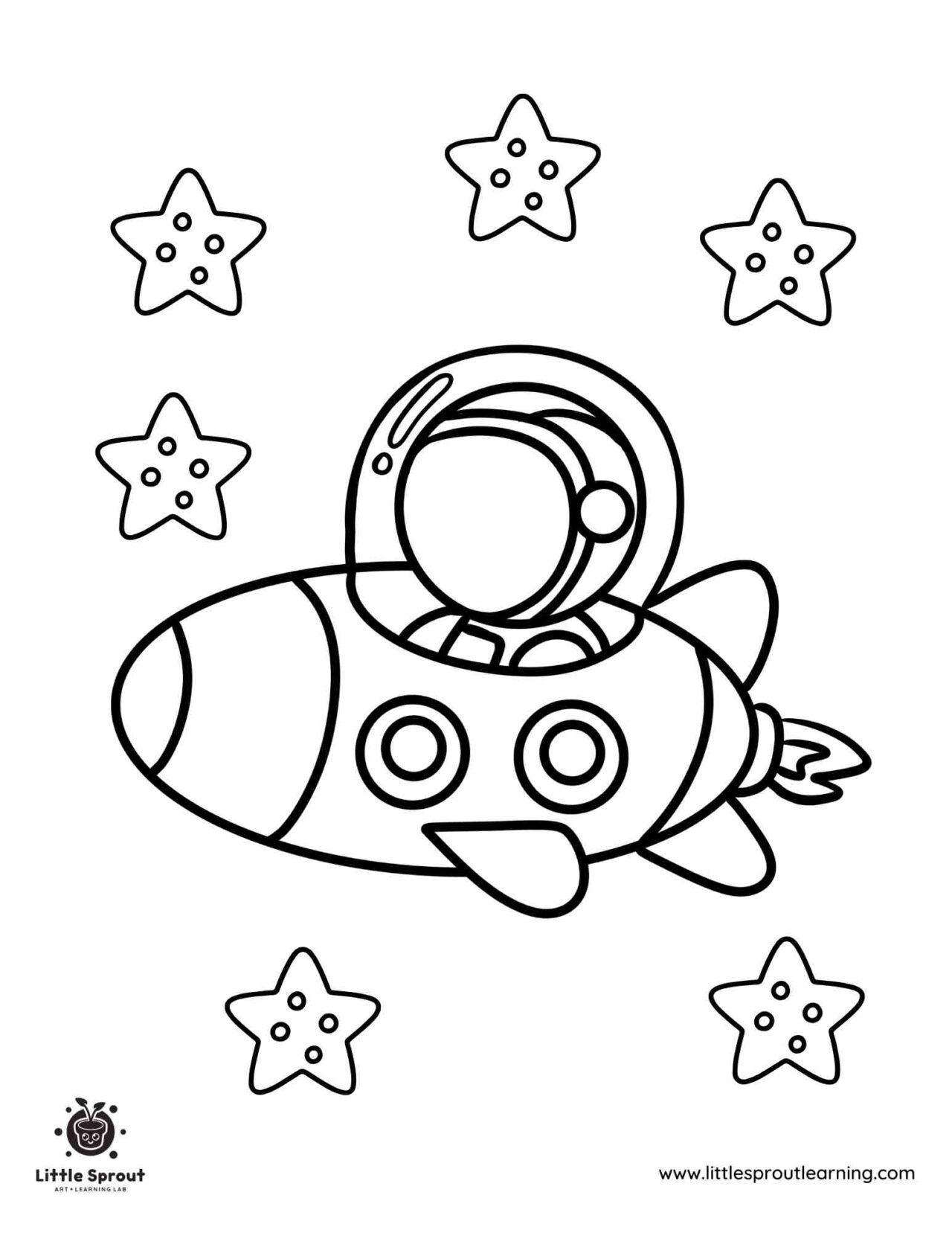 Astronaut Coloring Page For Toddlers - Little Sprout Art + Learning Lab