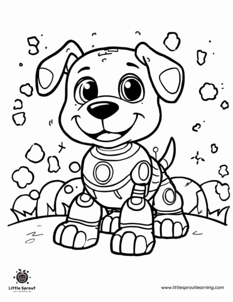 Robot Dog Coloring Page - Little Sprout Art + Learning Lab